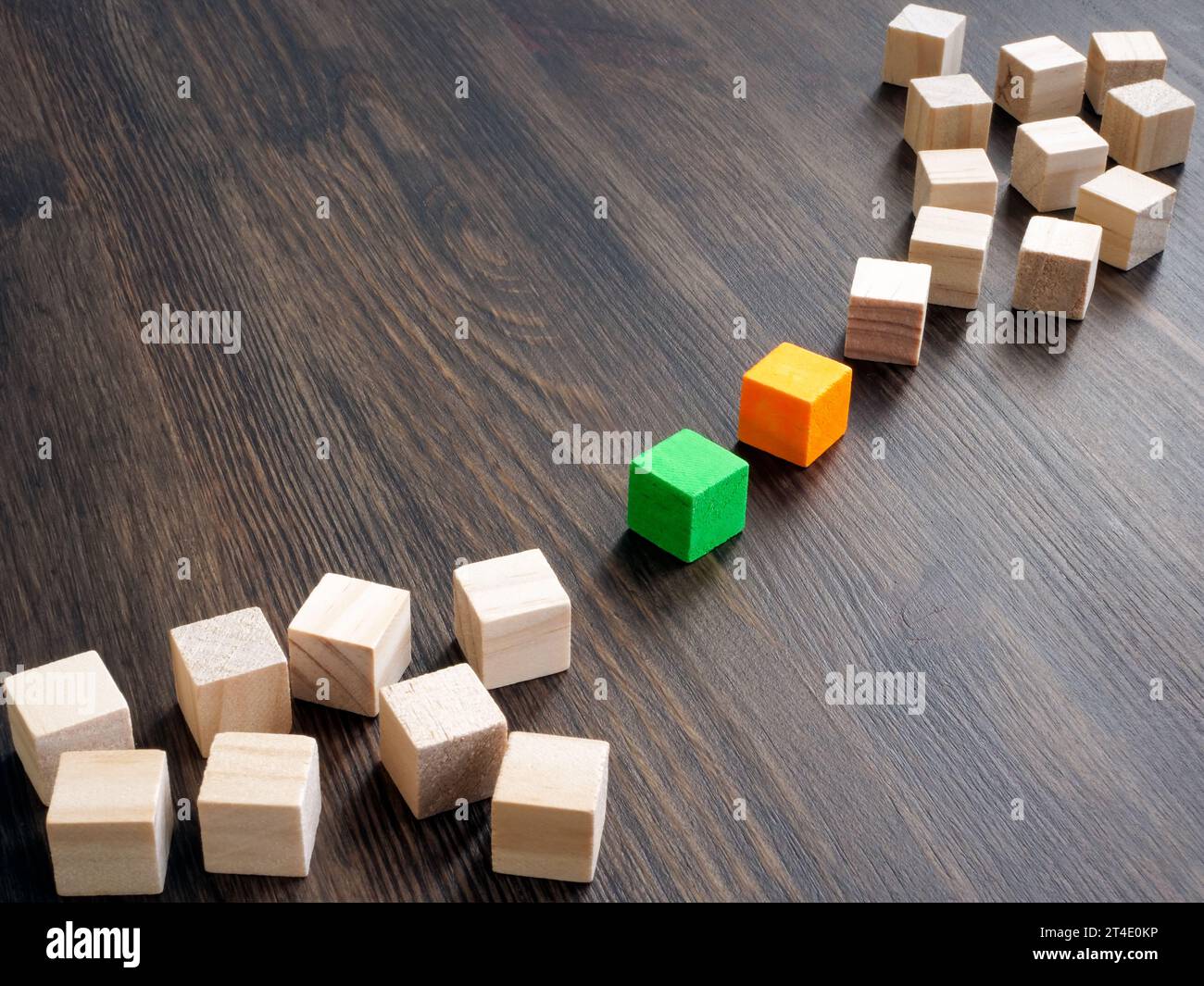 Two teams of cubes as a symbol of competition and negotiation between ...