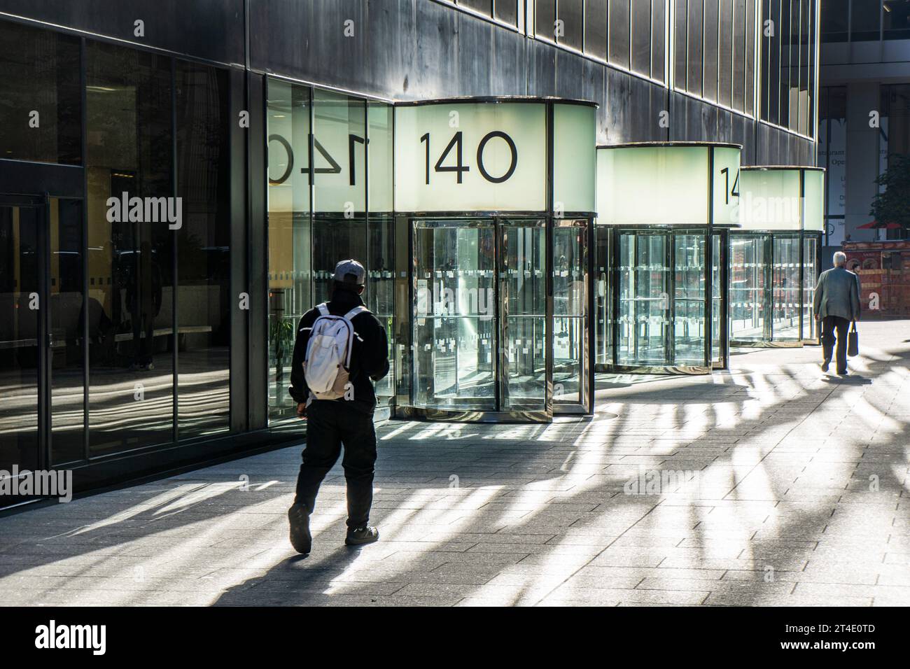 Office building entrance and plaza, 140 Broadway, New York City, New ...
