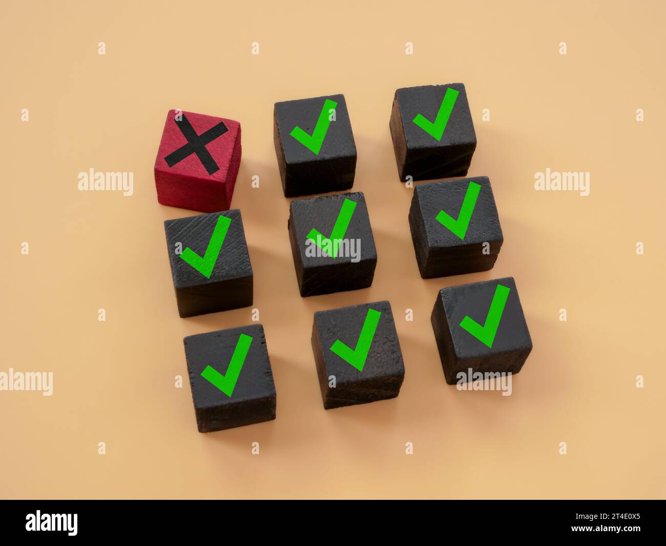 Black and red cubes as a symbol of error, wrong decision Stock Photo ...