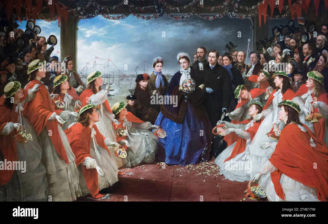 The landing of HRH the Princess Alexandra at Gravesend, 7 march 1863, Henry Nelson O'Neil Stock ...