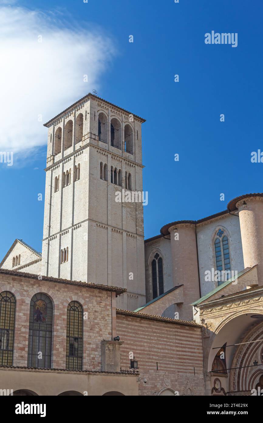 Detailed view of the Tower of Basilica of Saint Francis of Assisi ...