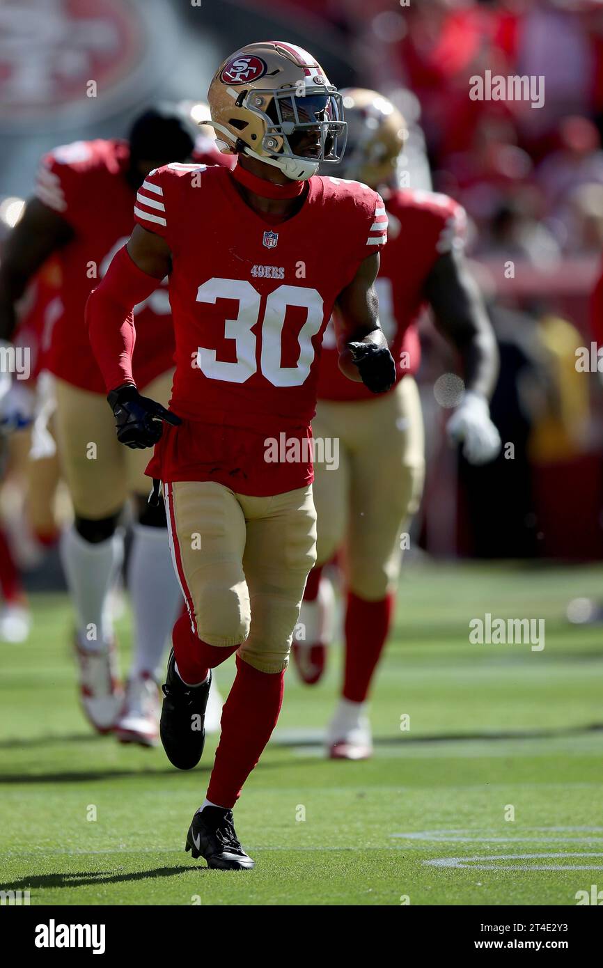 San Francisco 49ers safety George Odum (30) runs onto the field during ...