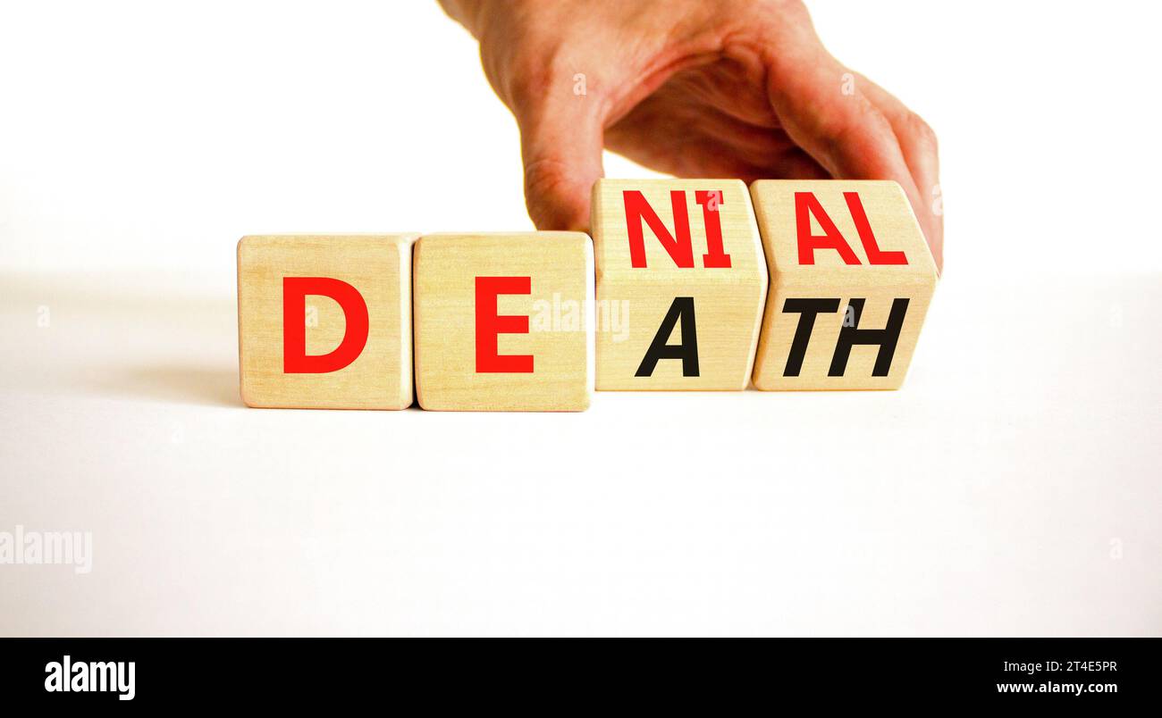 Denial death symbol. Concept words Denial Death on wooden block ...