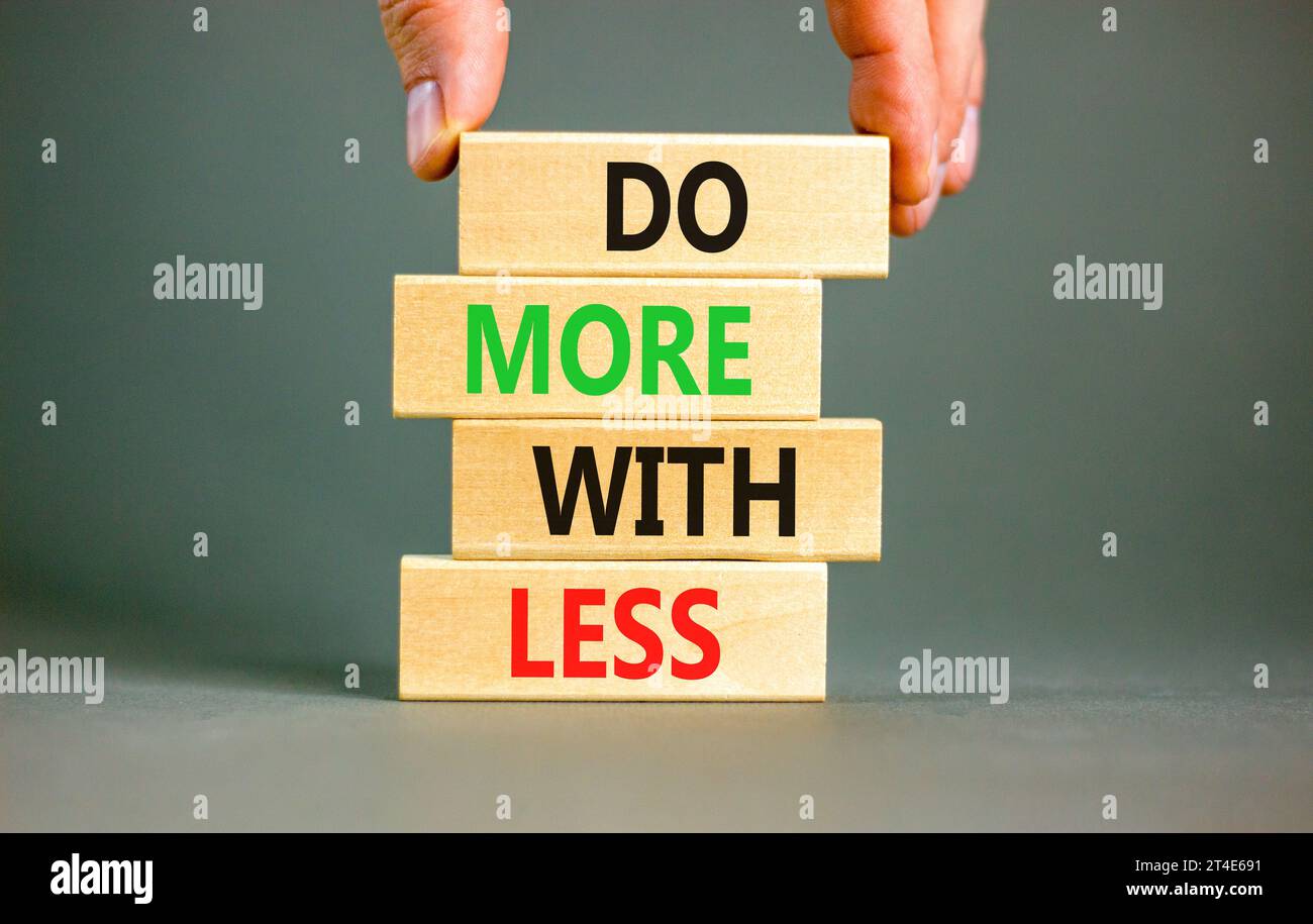Do more with less symbol. Concept word Do more with less on beautiful ...