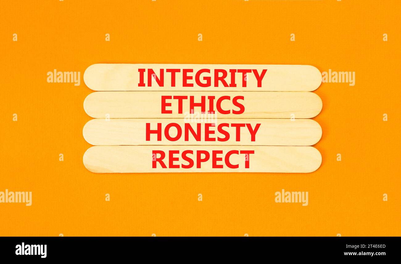 Integrity ethics honesty respect symbol. Concept word Integrity Ethics ...