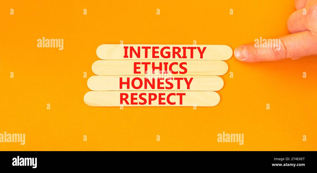 Integrity ethics honesty respect symbol. Concept word Integrity Ethics ...