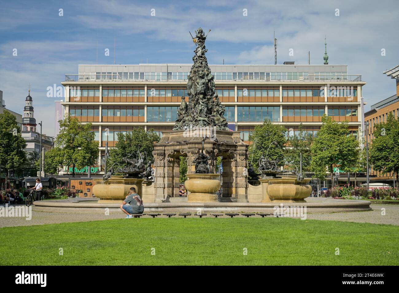 Bronzebrunnen, Paradeplatz, Mannheim, Baden-Württemberg, Deutschland ...