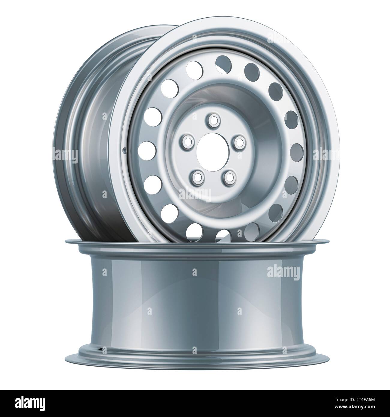 Car steel wheels, car rims. 3D rendering isolated on background Stock ...