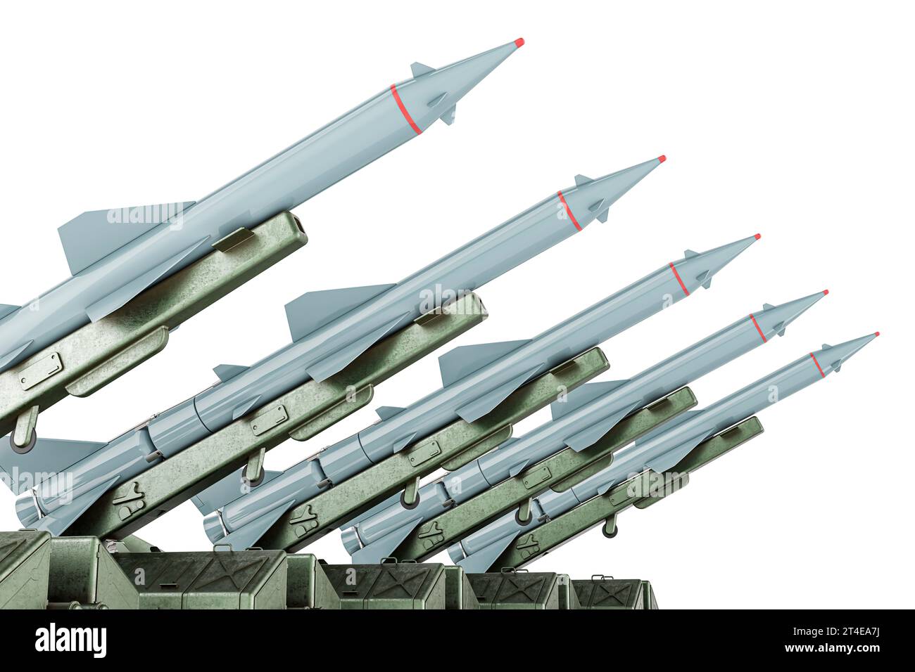 Missile Defence Systems, anti aircraft defence system. 3D rendering ...