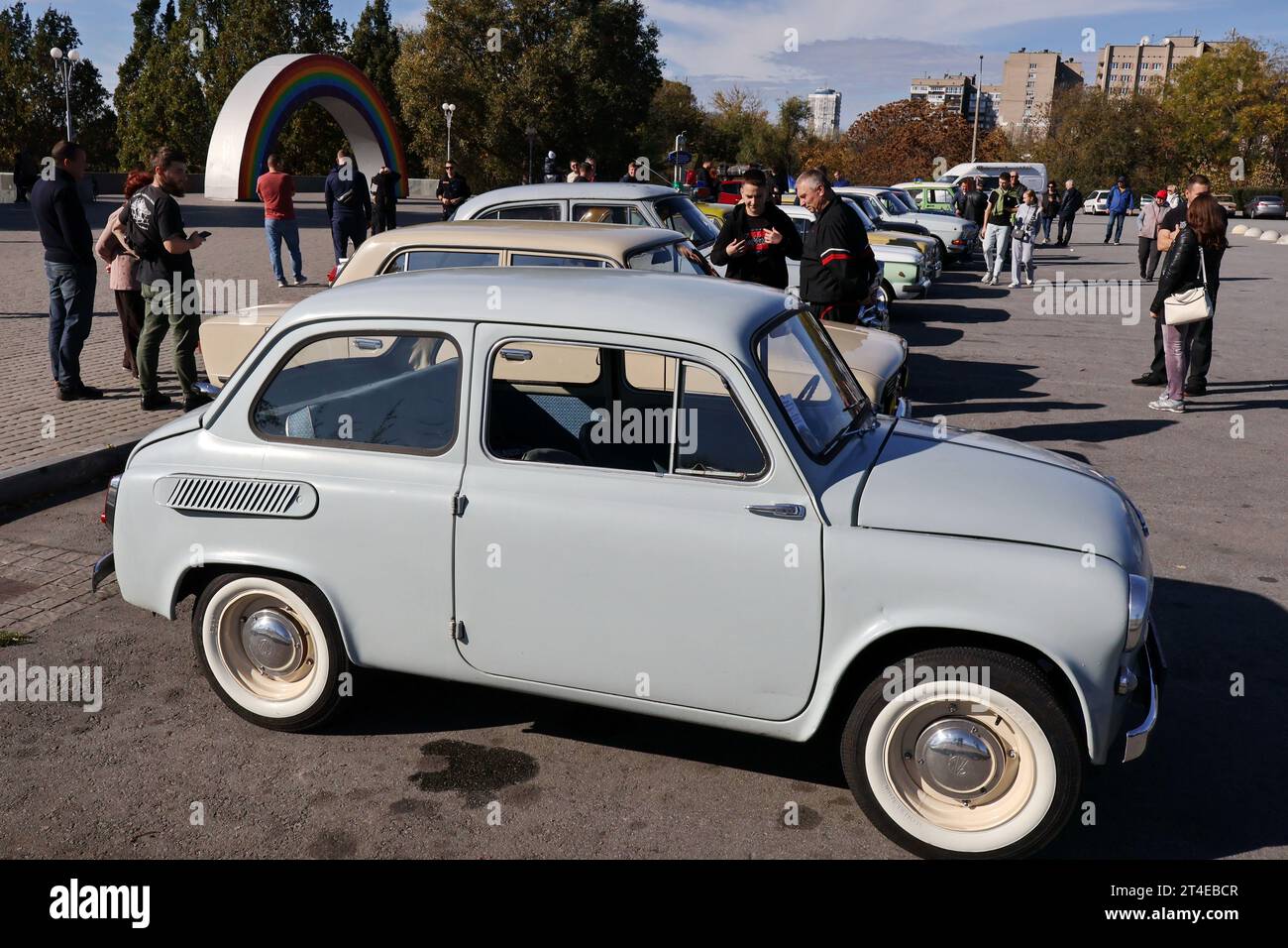 A vintage car (Zaporozhets) USSR period is seen during the annual ...