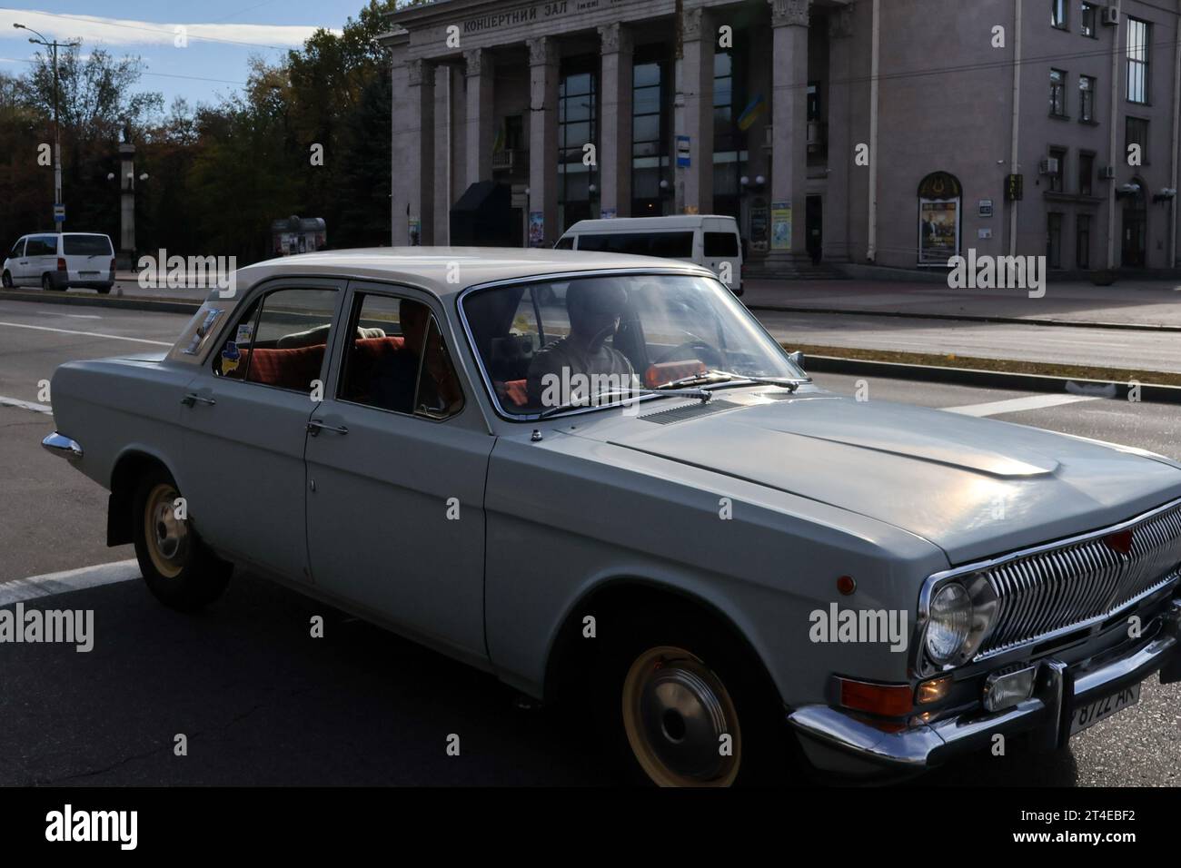 Vintage car USSR period (Volga) is seen during the annual rally ...