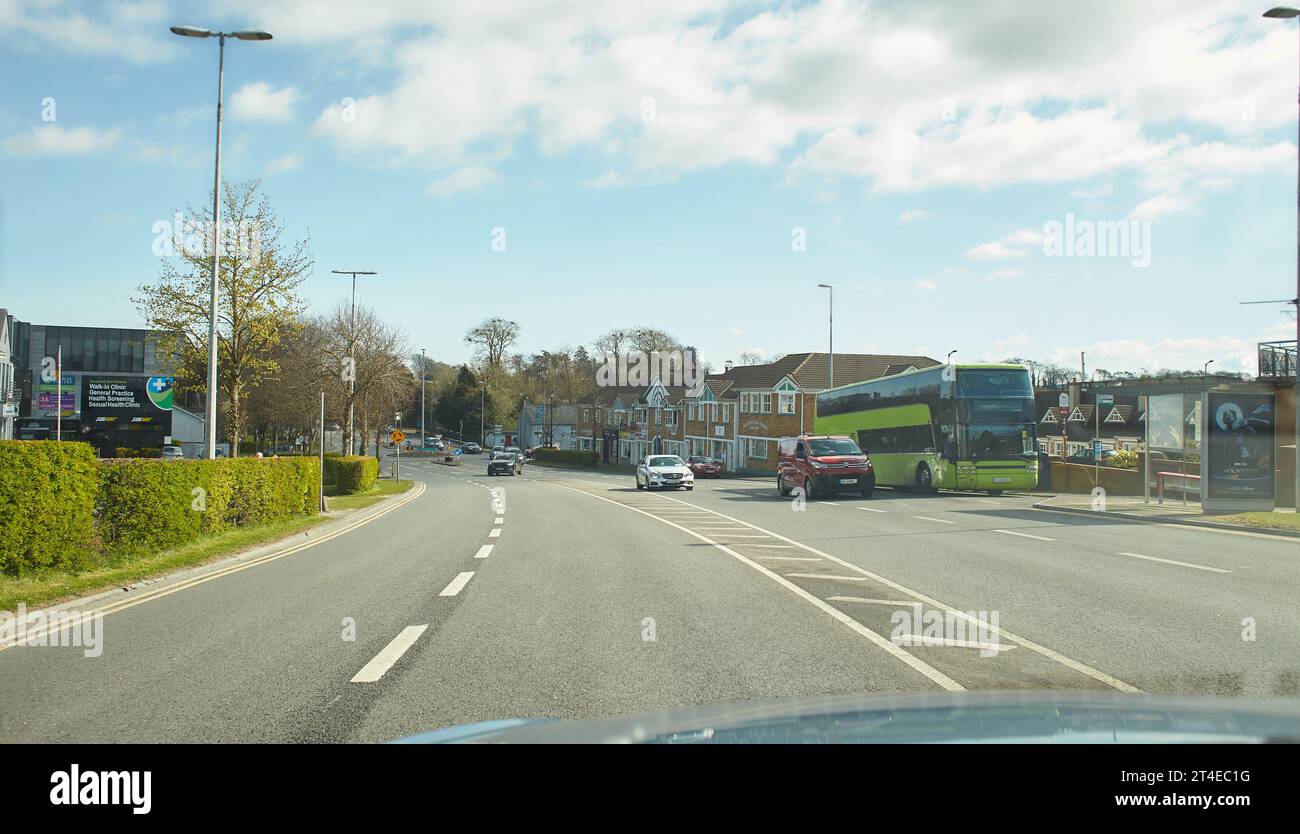 Portlaoise, Ireland - 03.04.2022: Rear view of cars driving on street ...