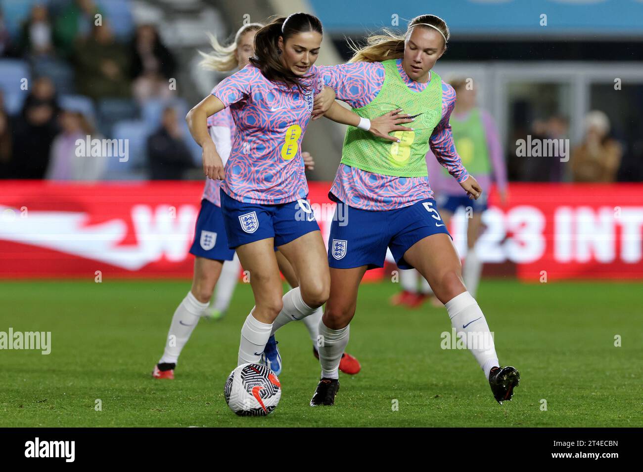 Manchester, UK. 30th Oct, 2023. Tara Bourne of England U23s and Kiera ...