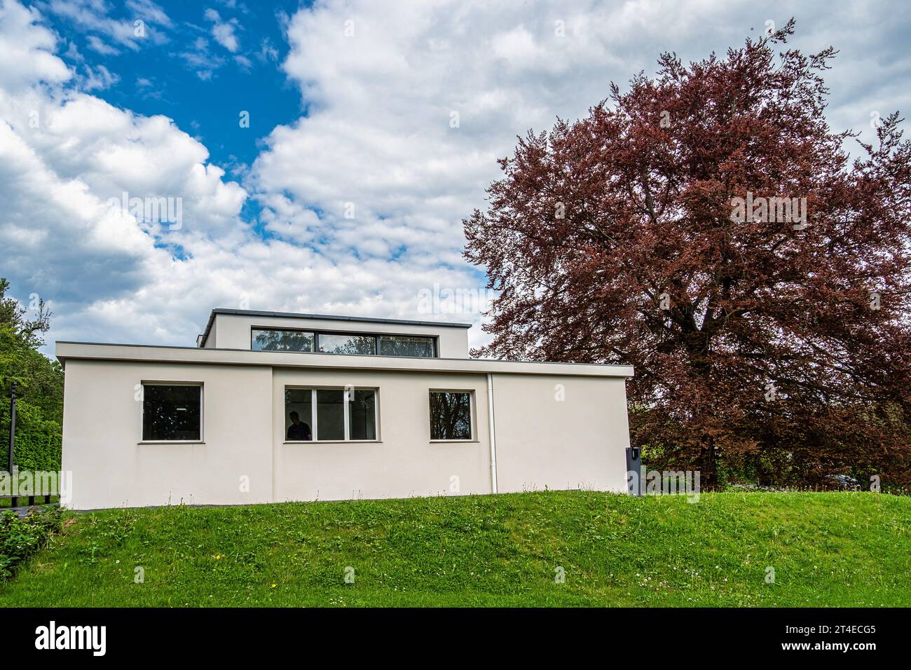 Haus am Horn building in Weimar, Germany with grass lawn. Haus am Horn ...
