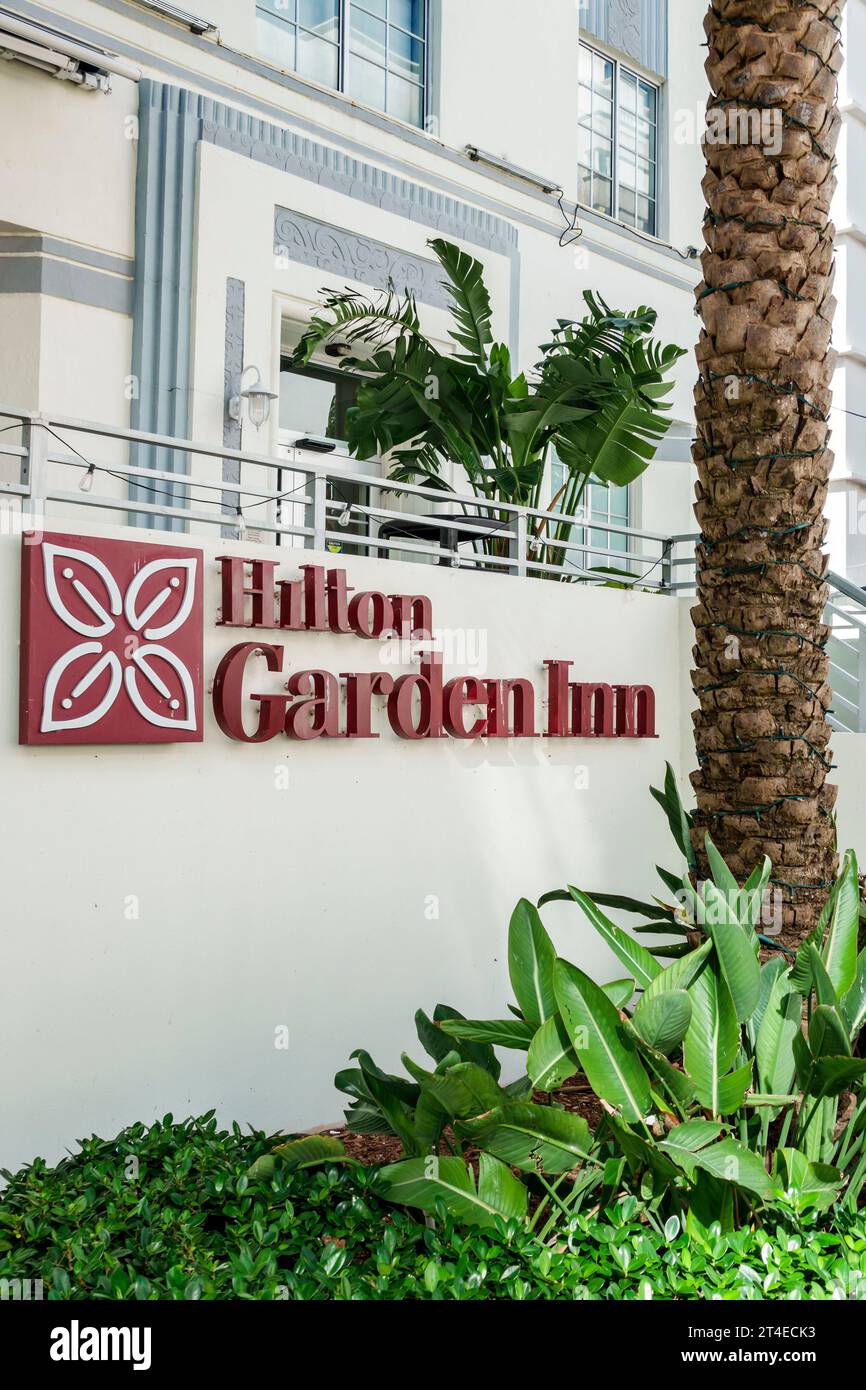 Hilton garden inn miami south beach sign hi-res stock photography and ...