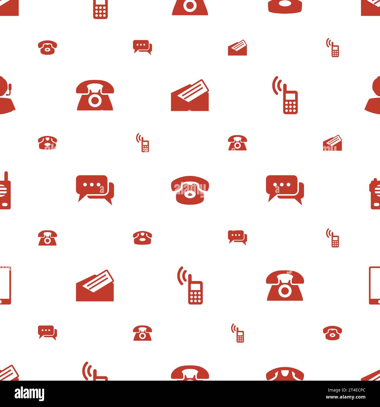 Contact icons pattern seamless white background Vector Image Stock ...