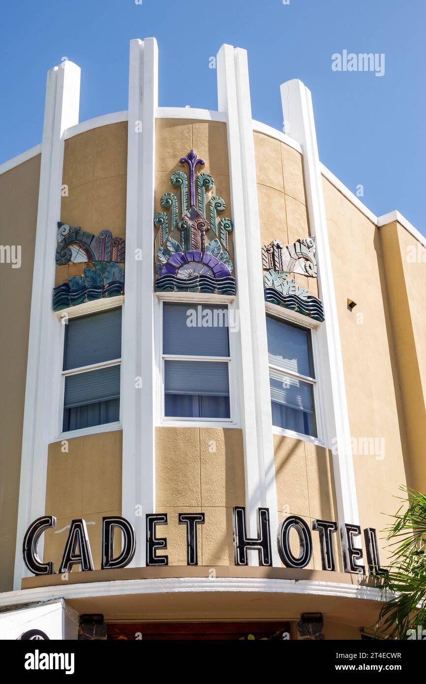 Cadet hotel sign art deco style architecture hi-res stock photography ...