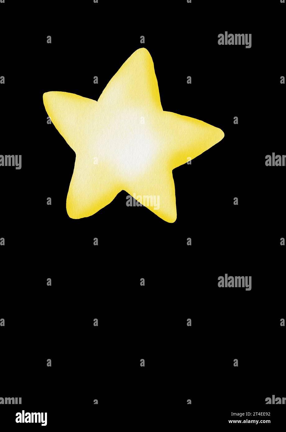 cartoon star illustration. cute star for stickers posters banners cards ...