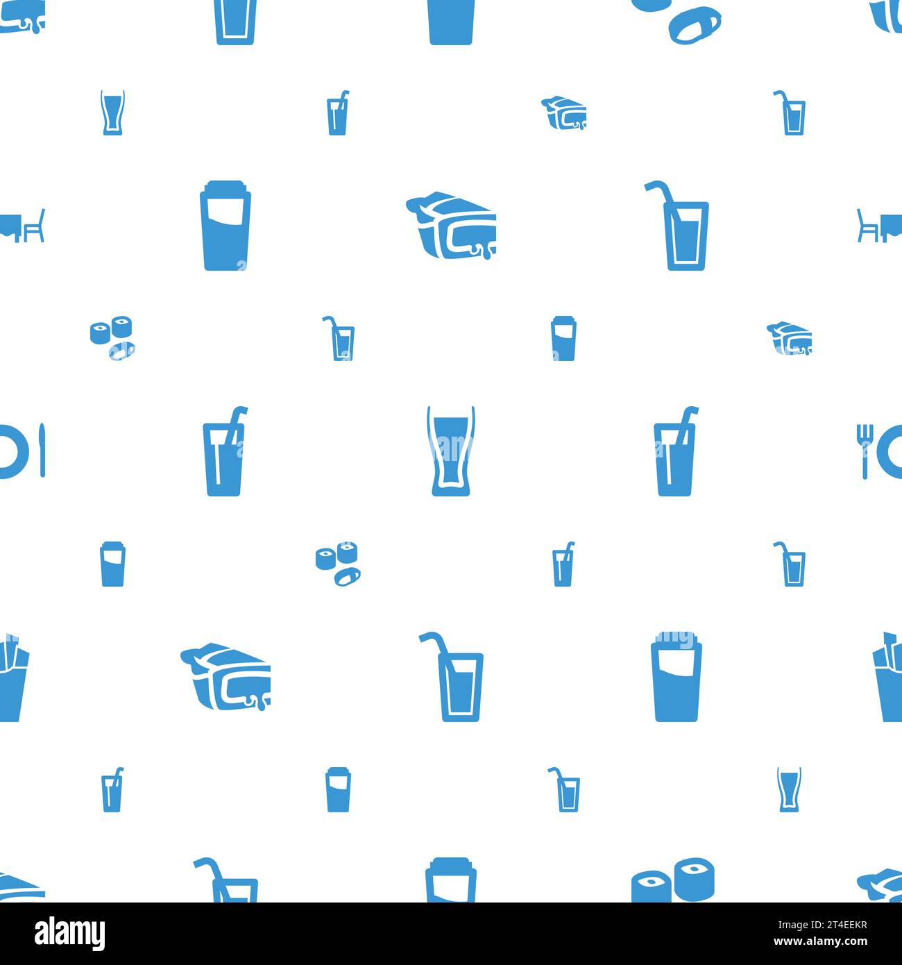 Restaurant icons pattern seamless white background Stock Vector Image ...