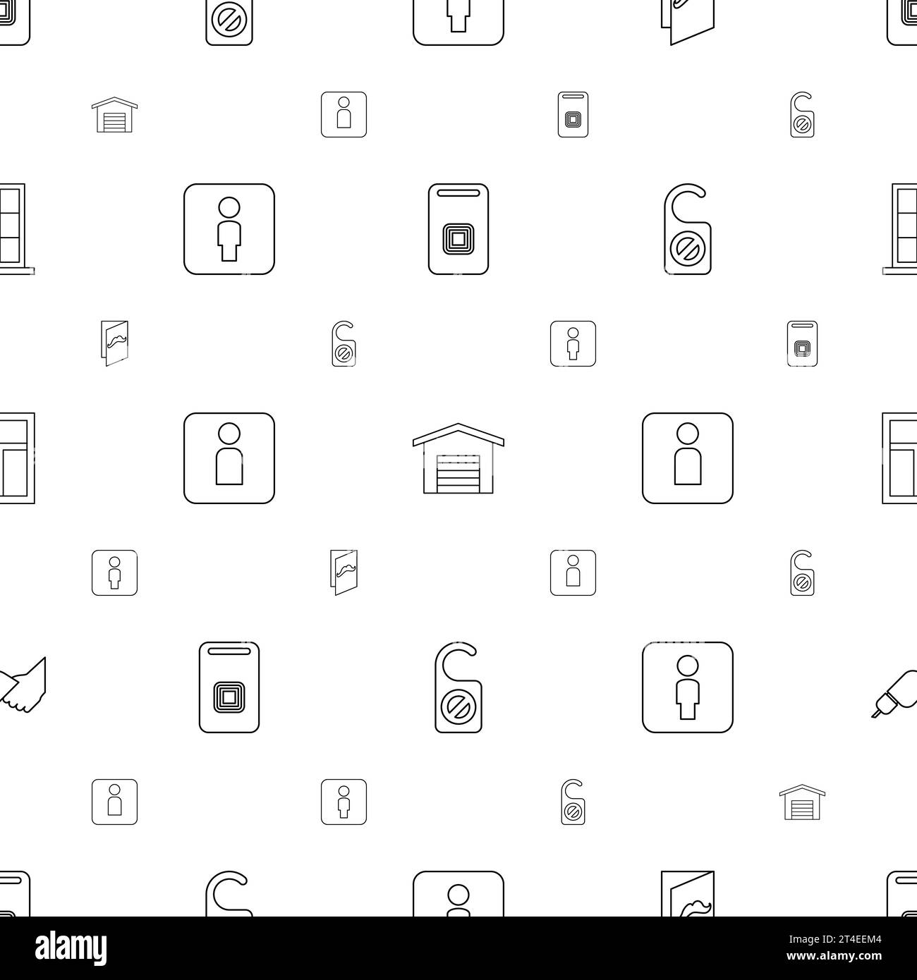 Door icons pattern seamless white background Vector Image Stock Vector ...