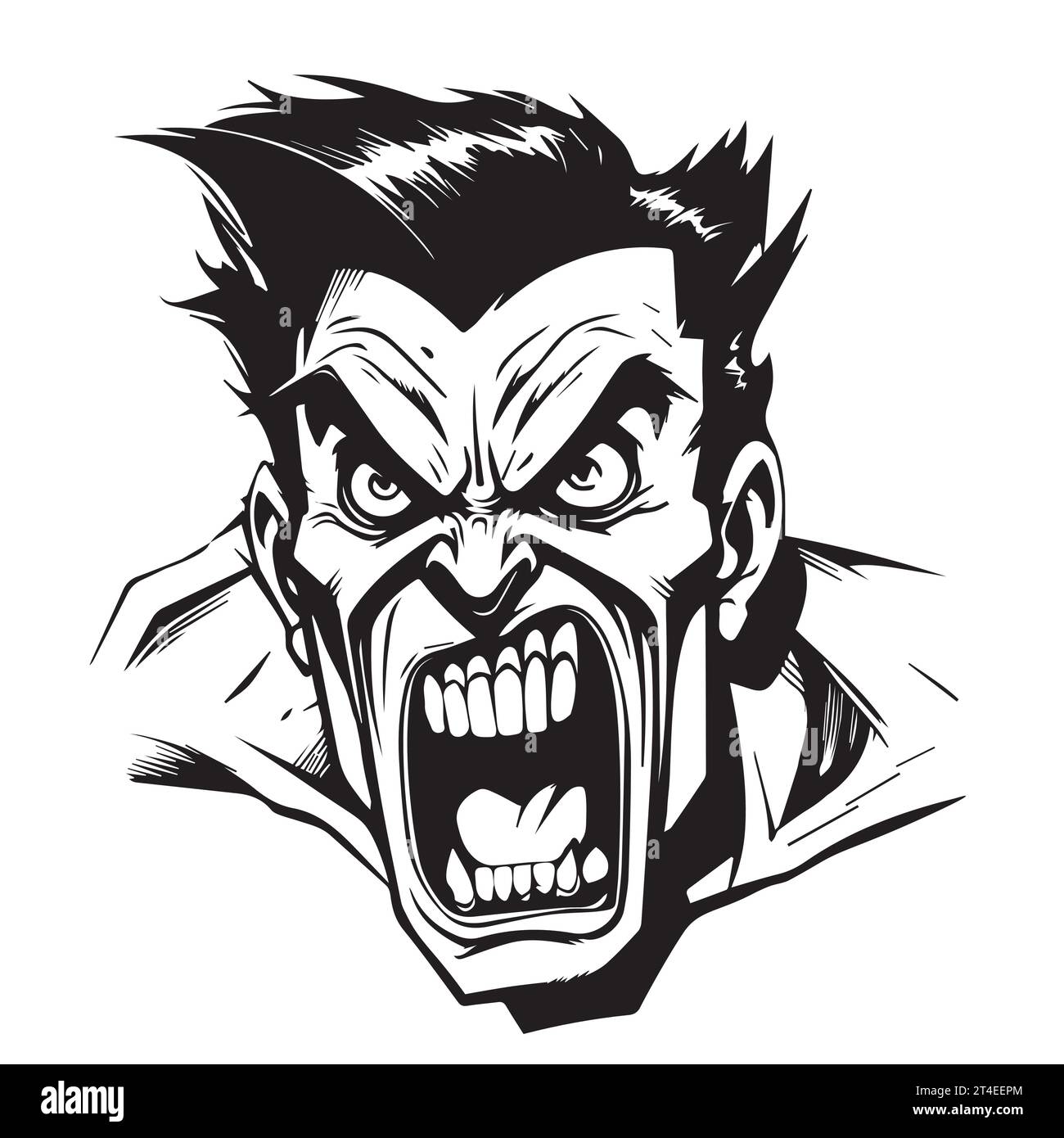 Angry screaming man head, open mouth, cartoon Stock Vector Image & Art ...