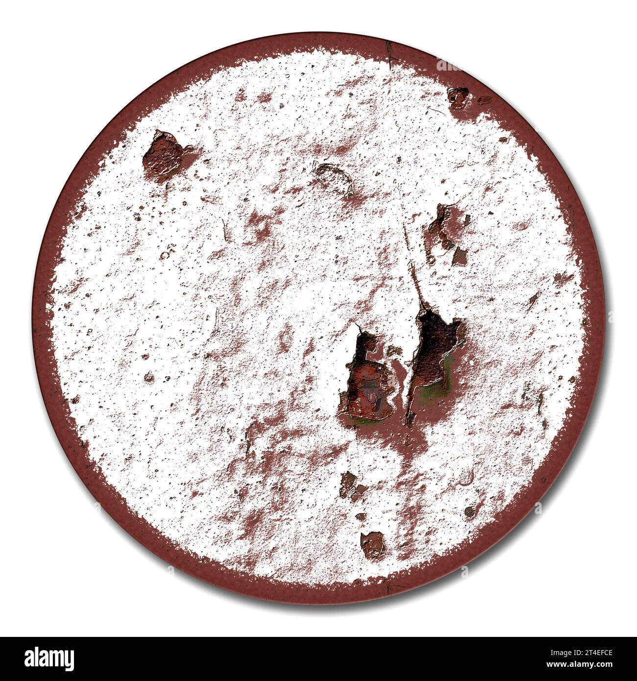 Old metal signs circle Rust, sun-dried, sifted paint It's a frame with ...