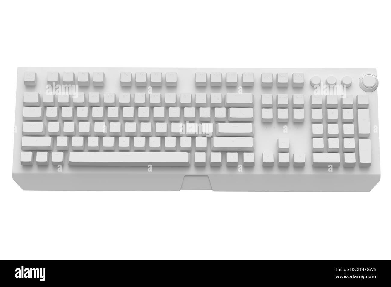 Computer keyboard with rgb colors isolated on white monochrome ...