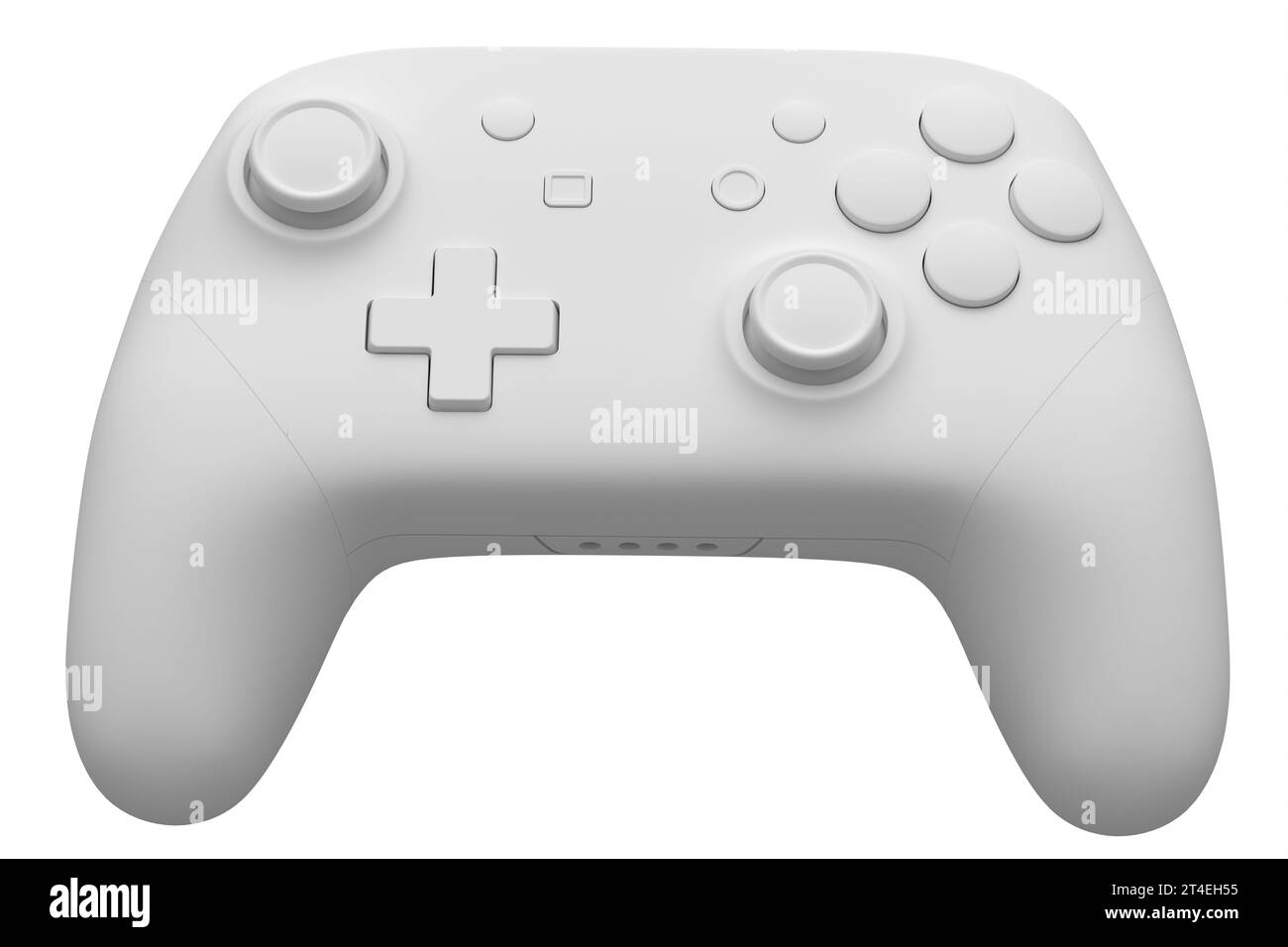 Realistic video game joystick on white monochrome background. 3D render ...