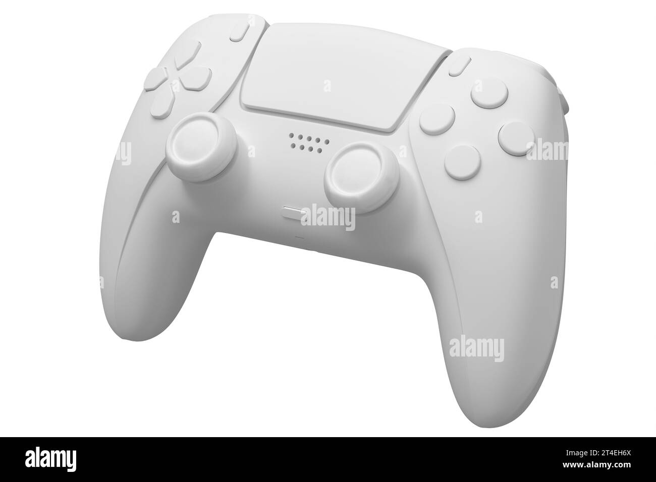 Realistic video game joystick on white monochrome background. 3D render ...