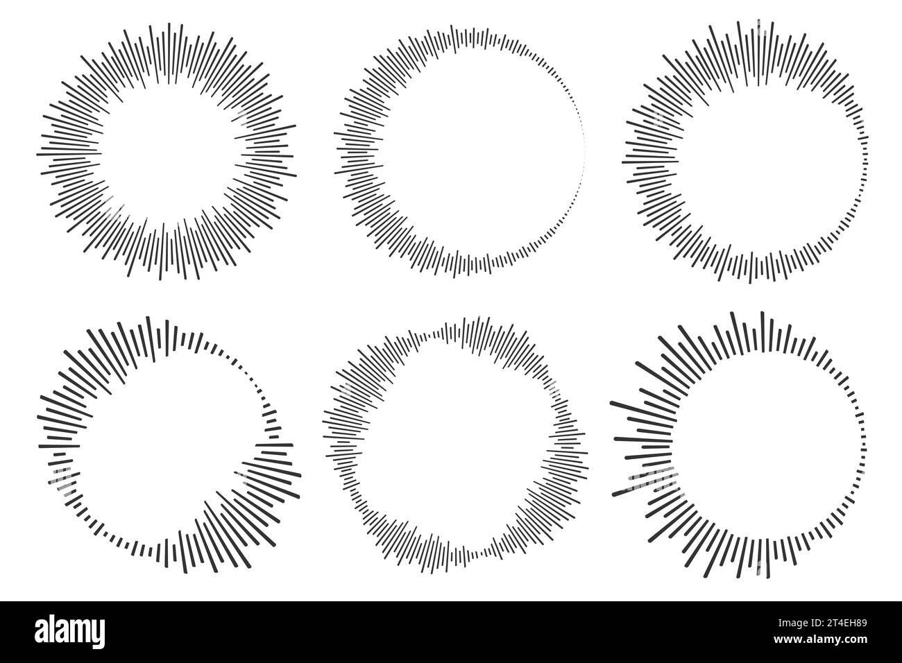 Circle sound wave. Audio music equalizer. Round circular icons set ... Circle sound wave. Audio music equalizer. Round circular icons set ...