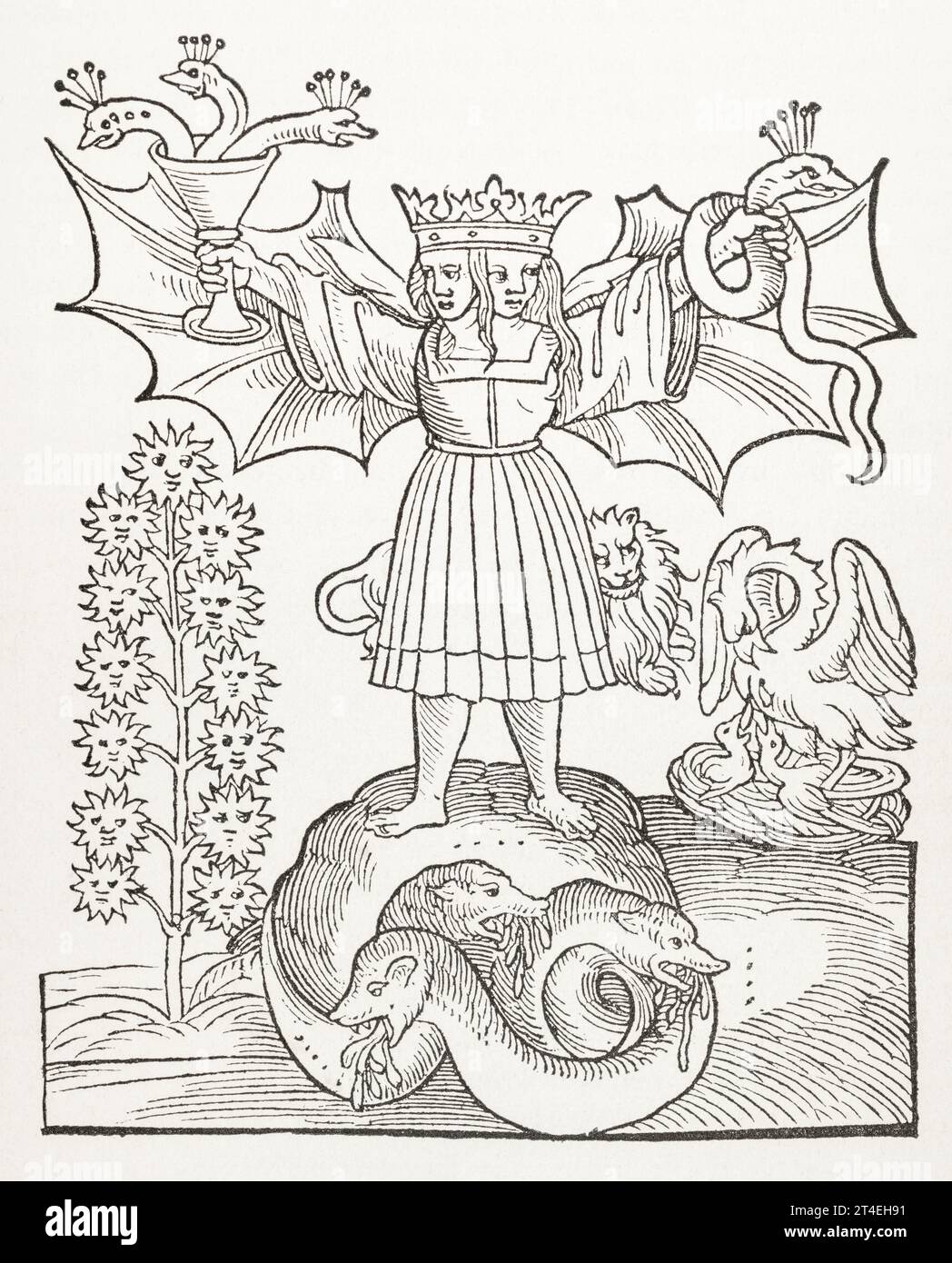 16th c. woodcut of the formative characteristics of Philospher's Stone ...