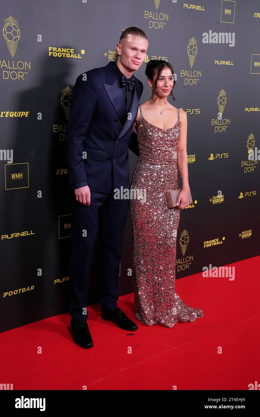 Manchester City's Erling Haaland, left, and his partner Isabel Johansen ...