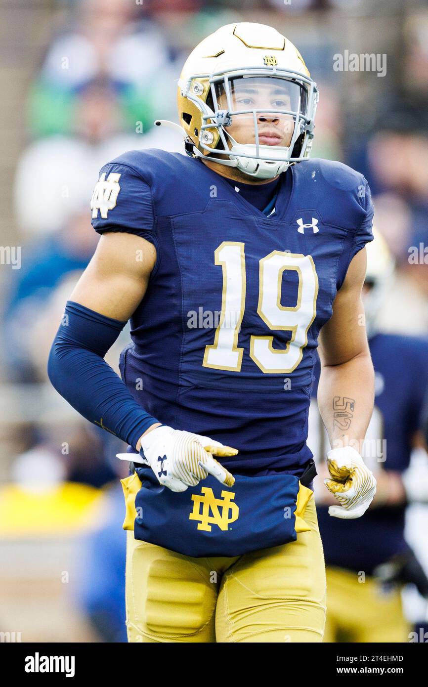 South Bend, Indiana, USA. 28th Oct, 2023. Notre Dame wide receiver ...
