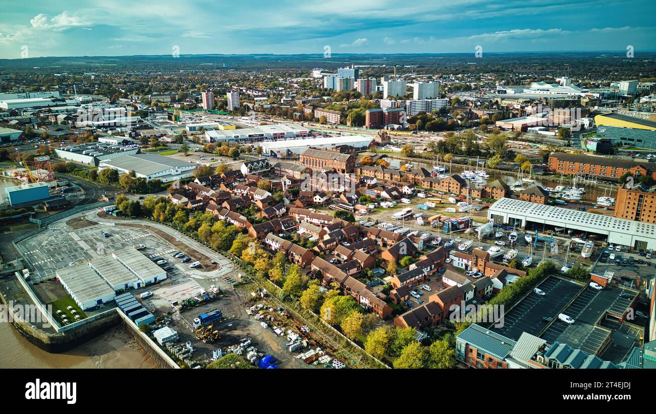 Amazing view footage taken in Hull with Camera Stock Photo - Alamy