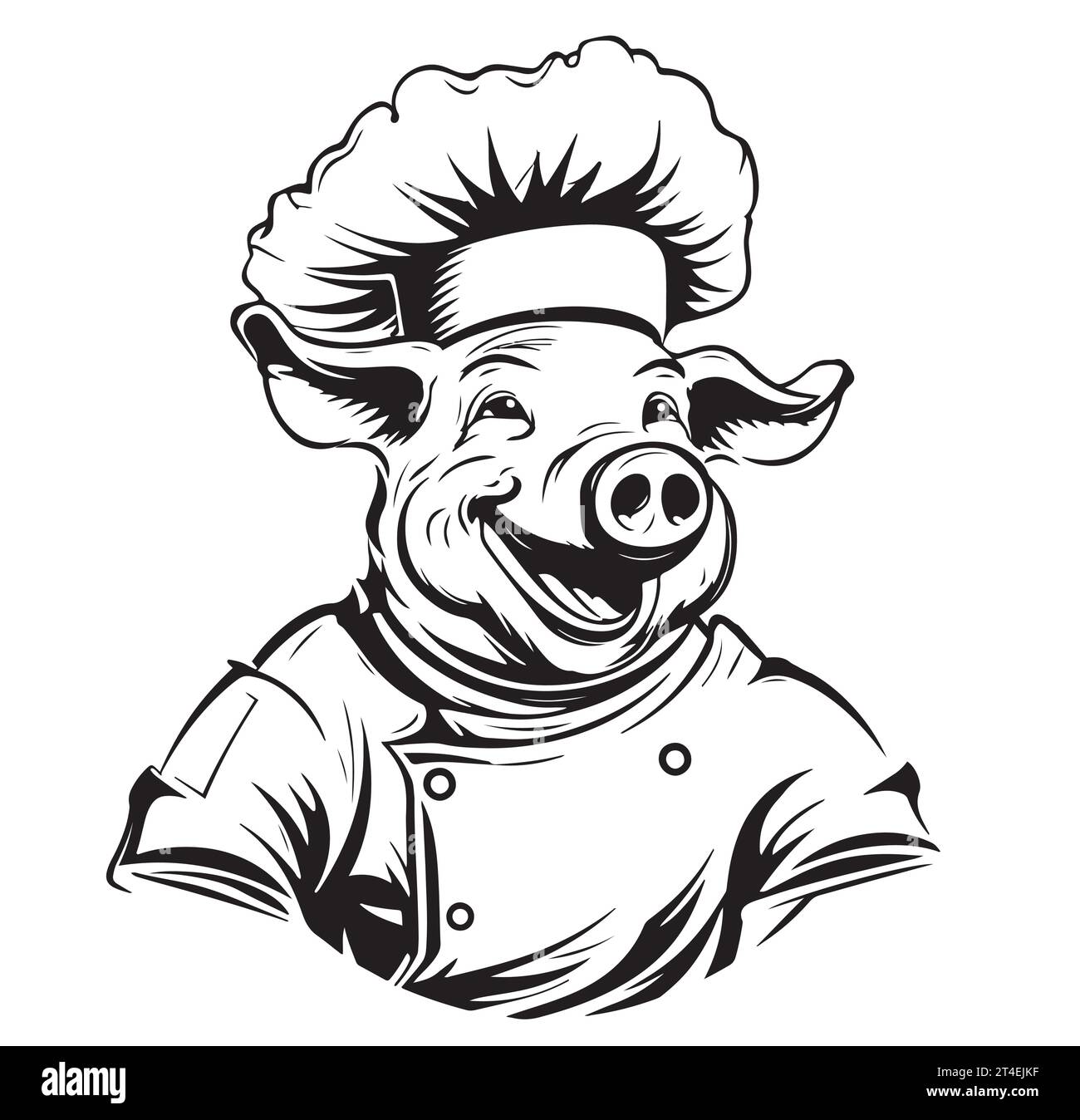 Pig chef cartoon character. Vector clip art illustration Stock Vector ...