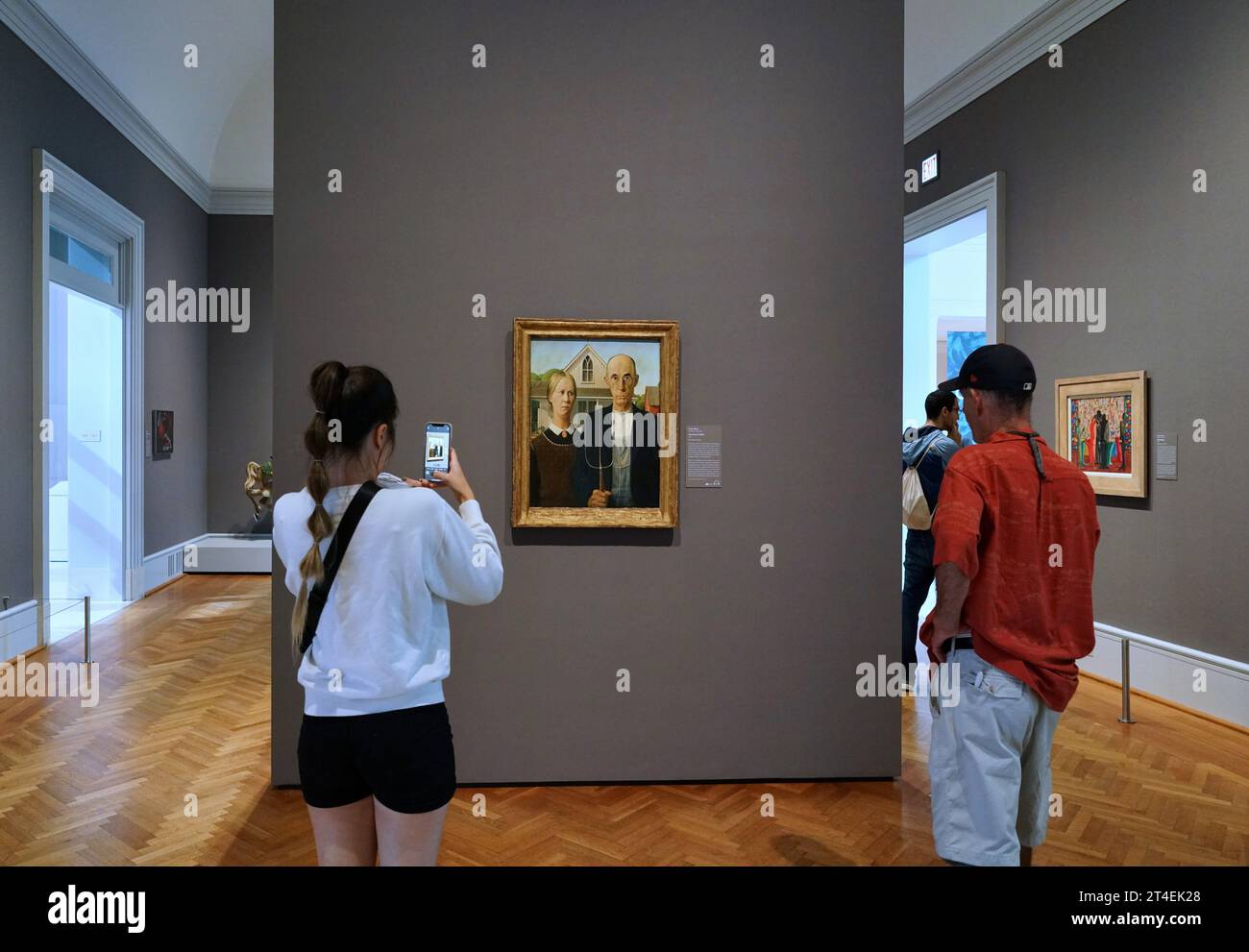 American Gothic by Grant Wood is one of the most popular paintings at ...