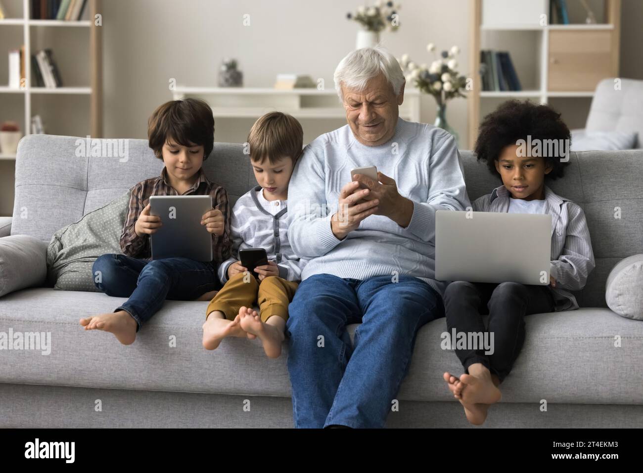 Addicted in tech and internet usage multigenerational people using ...