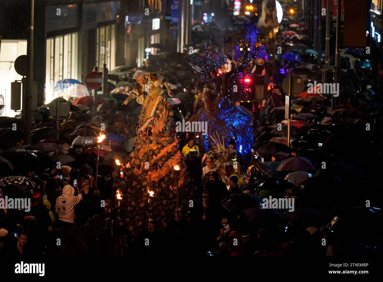 Crowds watch the Macnas Halloween Parade in Dublin city centre part of ...