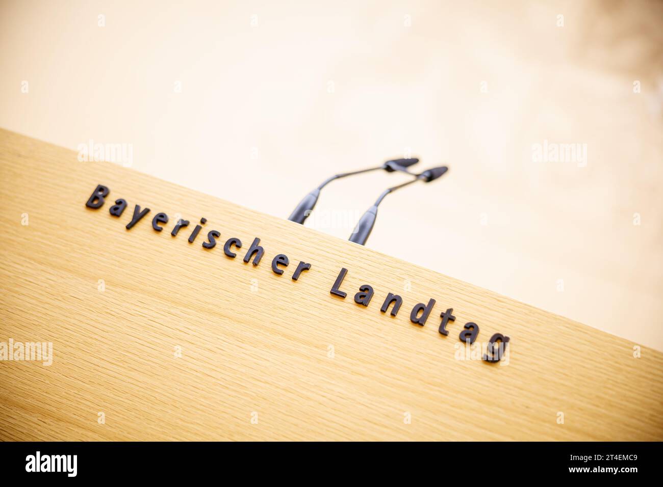 Munich, Germany. 30th Oct, 2023. The lettering "Bayerischer Landtag ...