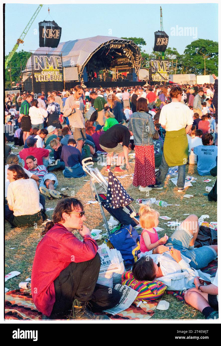 GLASTONBURY FESTIVAL, 1995: The second NME Stage field and crowd on the ...