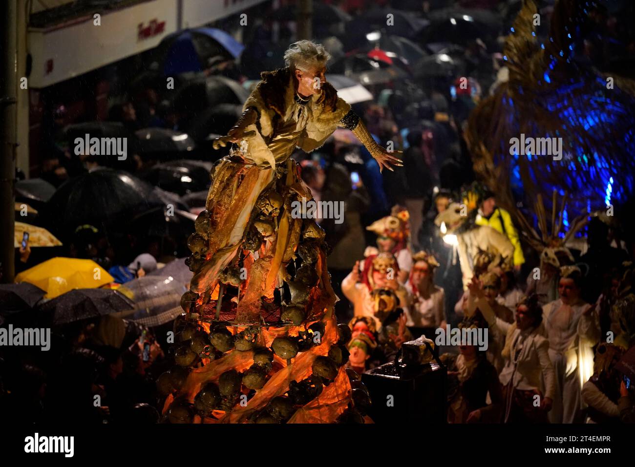 Crowds watch the Macnas Halloween Parade in Dublin city centre part of ...
