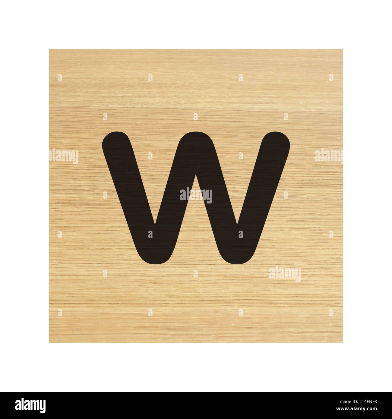 small w wood block on white with clipping path Stock Photo - Alamy