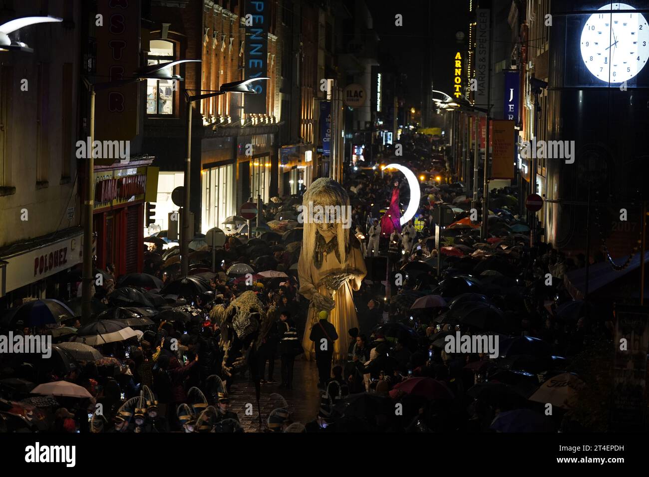 Crowds watch the Macnas Halloween Parade in Dublin city centre part of ...