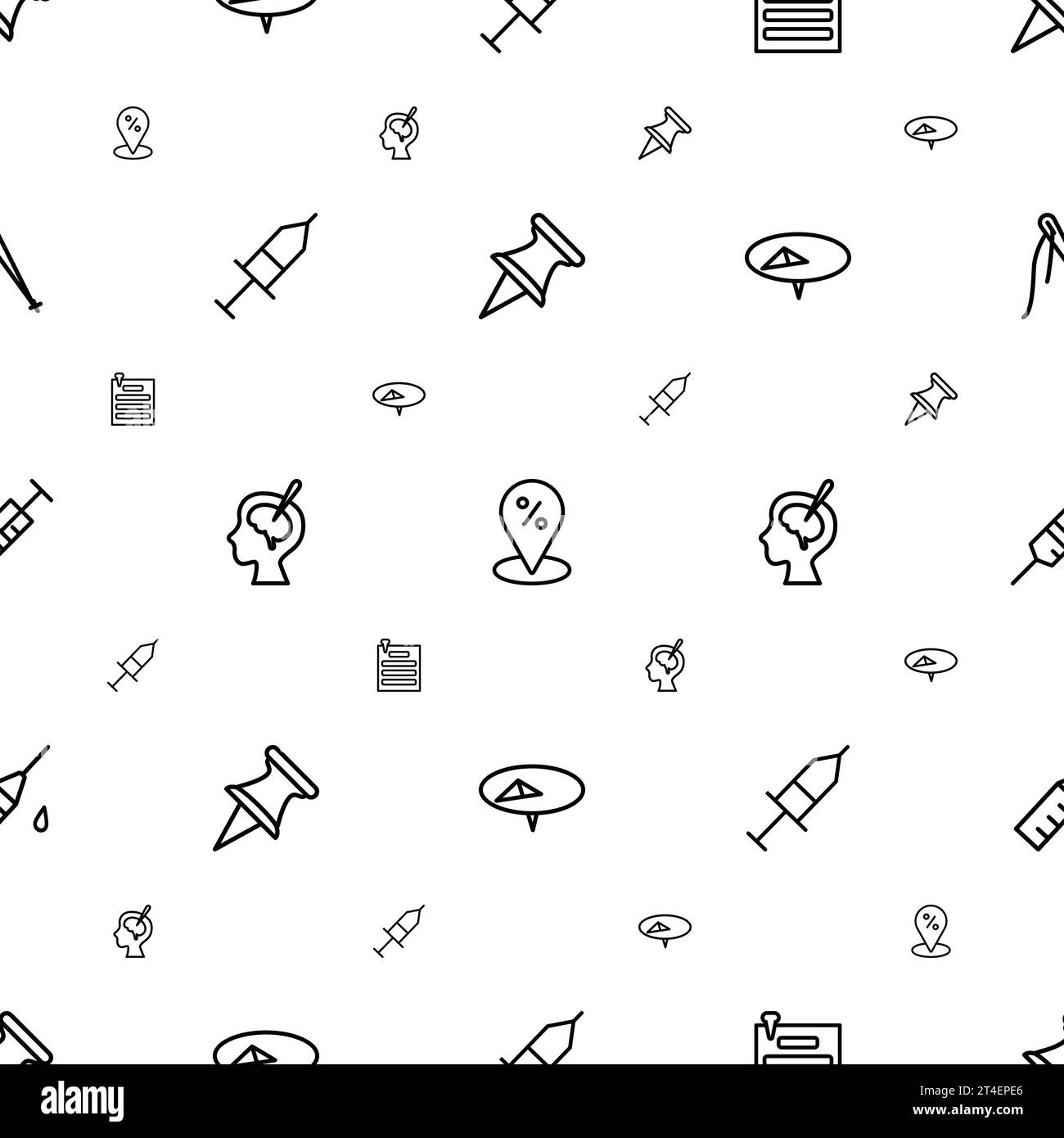 Needle icons pattern seamless white background Vector Image Stock ...
