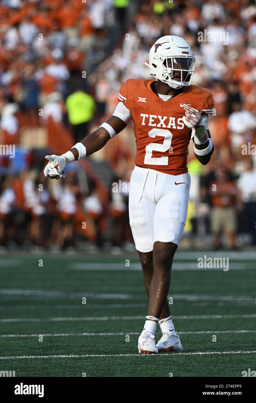 AUSTIN, TX - OCTOBER 28: A Texas Longhorns DB Derek Williams (2) gets ...