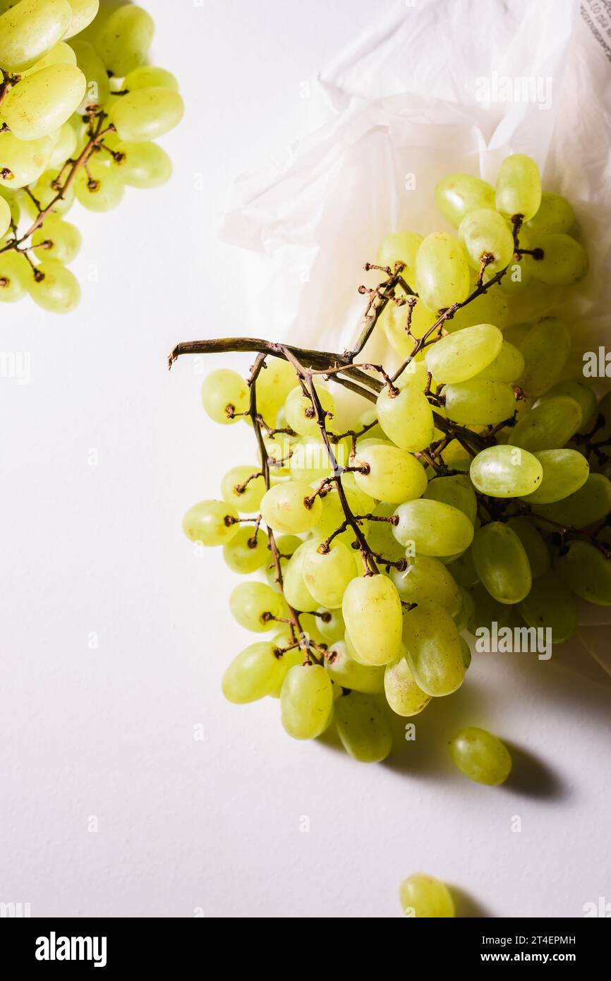 Sultana grapes in a biodegradable bag on a light background Stock Photo ...