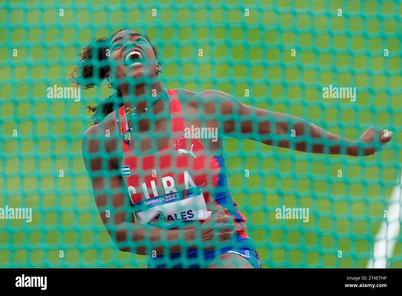 Cuba's Silinda Morales competes in the women's discus throw at the Pan ...