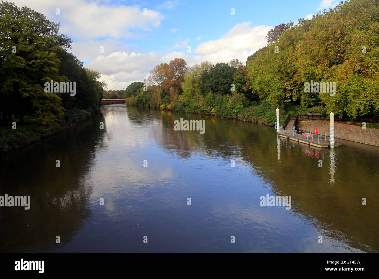 The Cardiff Castle water Bus landing stage on the River Taff, Cardiff ...
