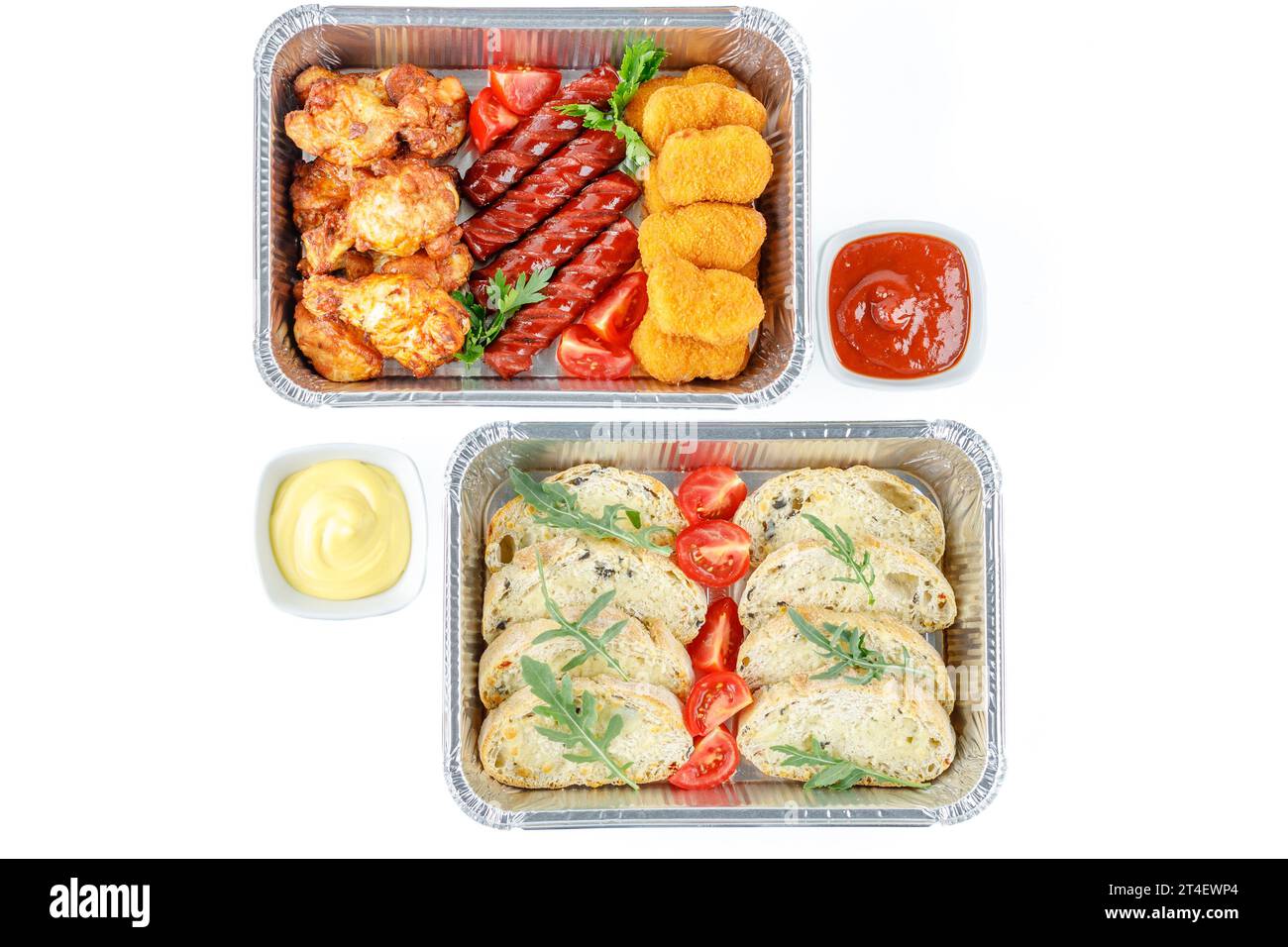 snacks for beer: bruschetta, chicken wings, hunting sausages, chicken ...