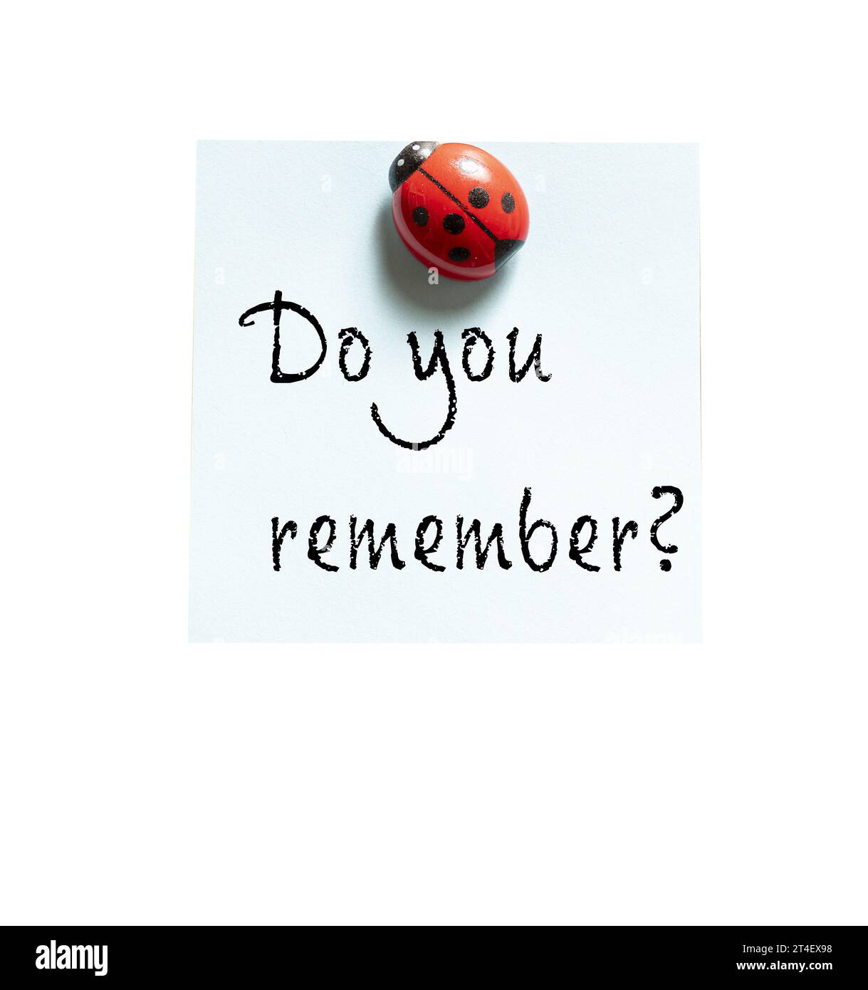 a colored memo sheet with writing Do you remember on a transparent ...